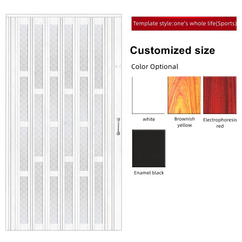 Top Track PVC Bathroom Sliding Door Easy Installation PVC Foldable Doors