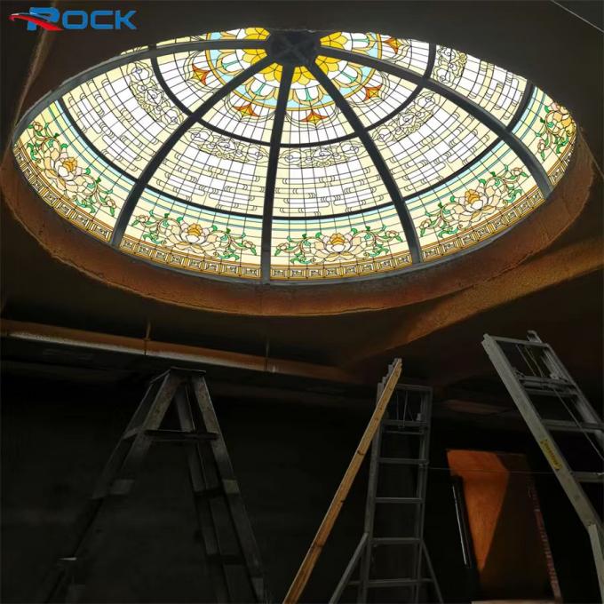 Graphic Design Tempered Architectural Stained Glass Roof Skylight ...